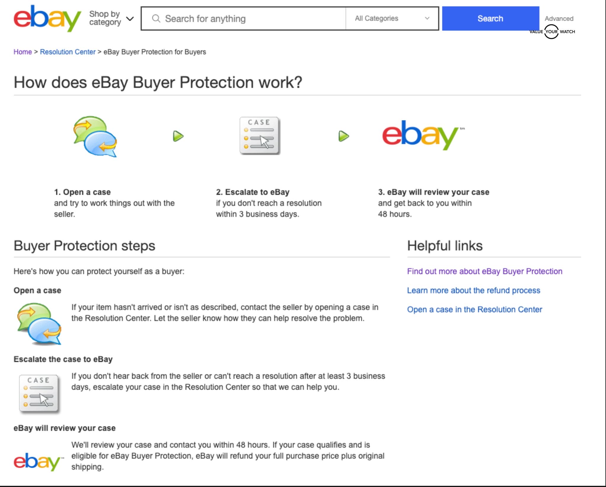 All You Need To Know About eBay's Buyers Protection | Value Your Watch