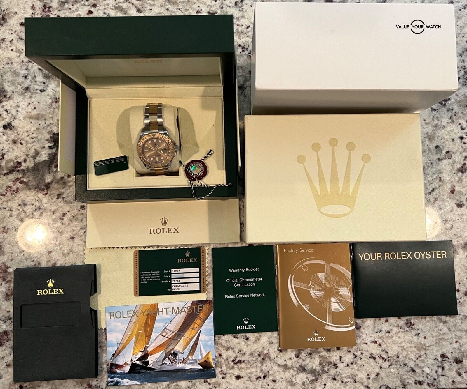 Rolex Yacht-Master 16623 Two Tone 18K Yellow Gold/SS 40mm BOXES/PAPERS! | Value Your Watch