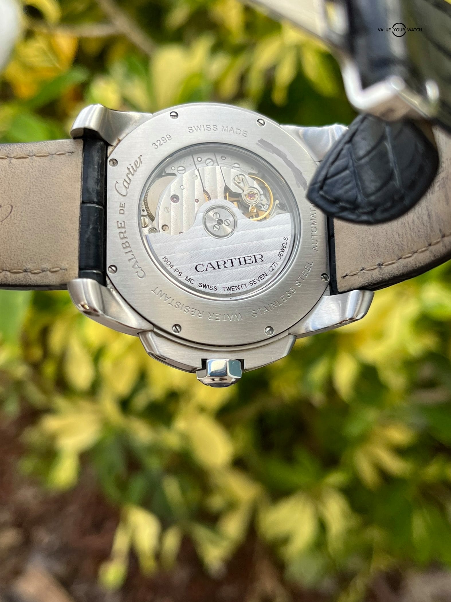 Cartier Calibre de Cartier Open Caseback Leather Strap, Black Roman ...