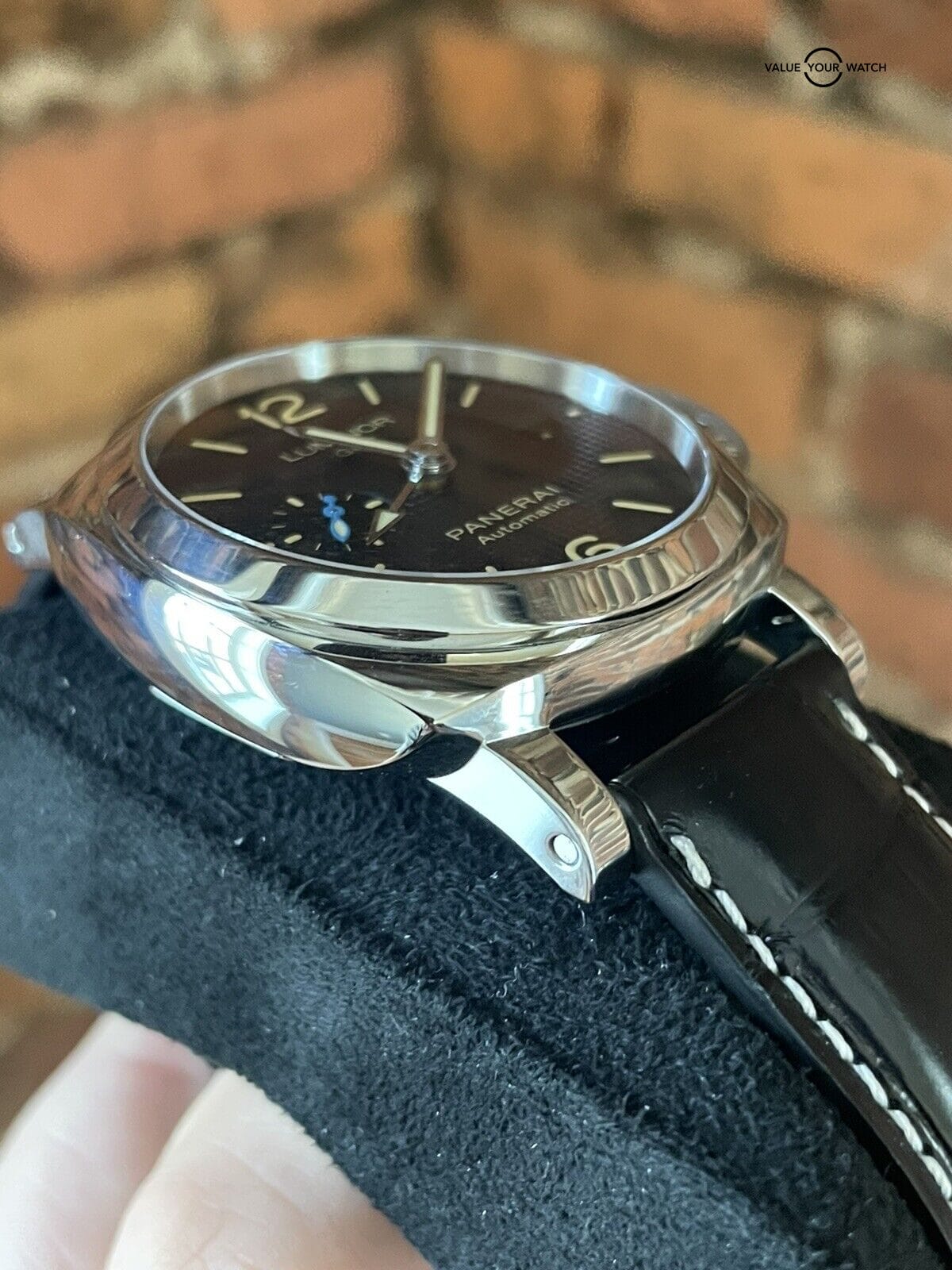 Panerai Luminor 1950 3 Days GMT 42mm Waffle Dial Leather Strap PAM01535 ...