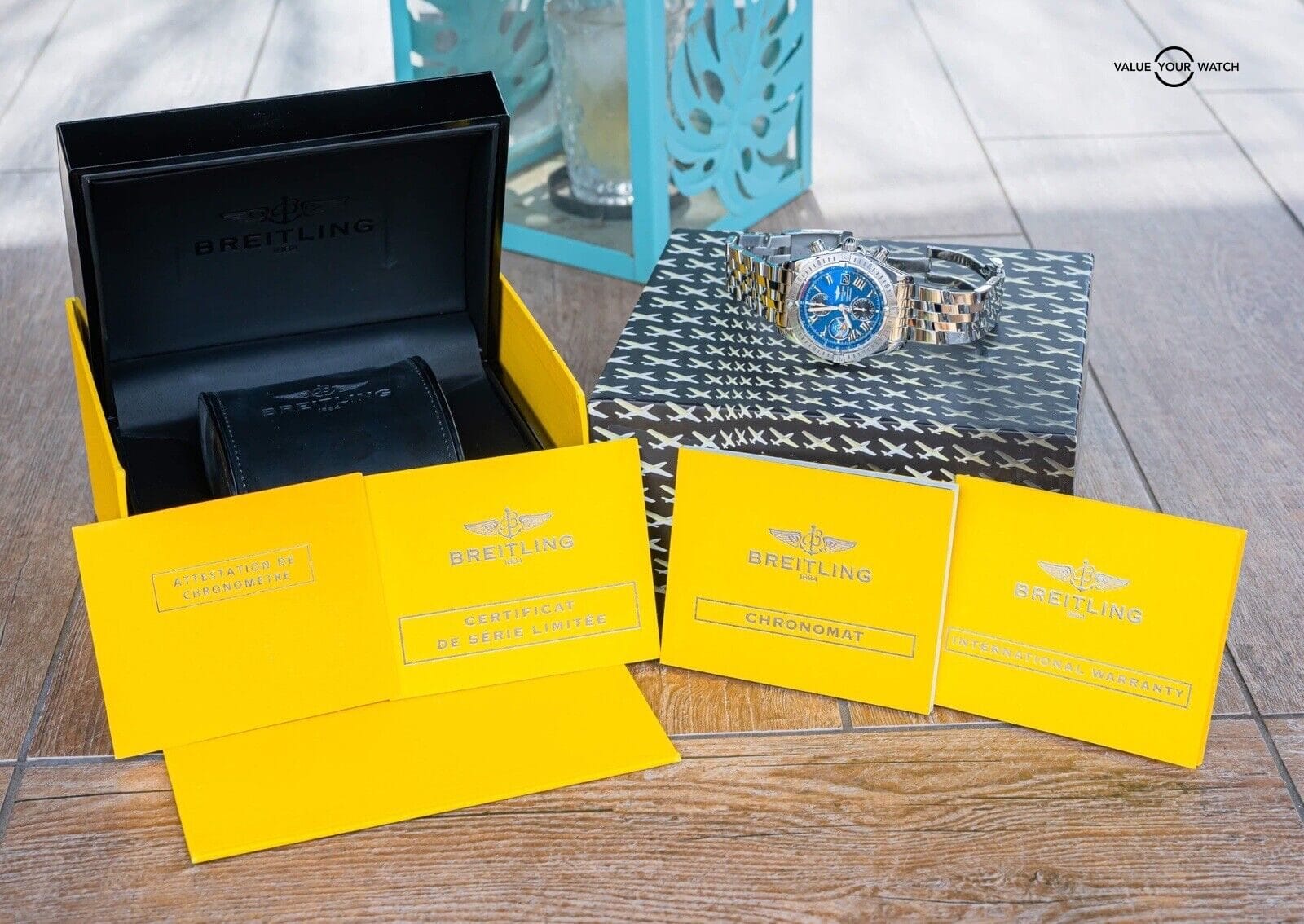 Breitling Chronomat Evolution Blue Impulse Limited of 500 Complete Box ...