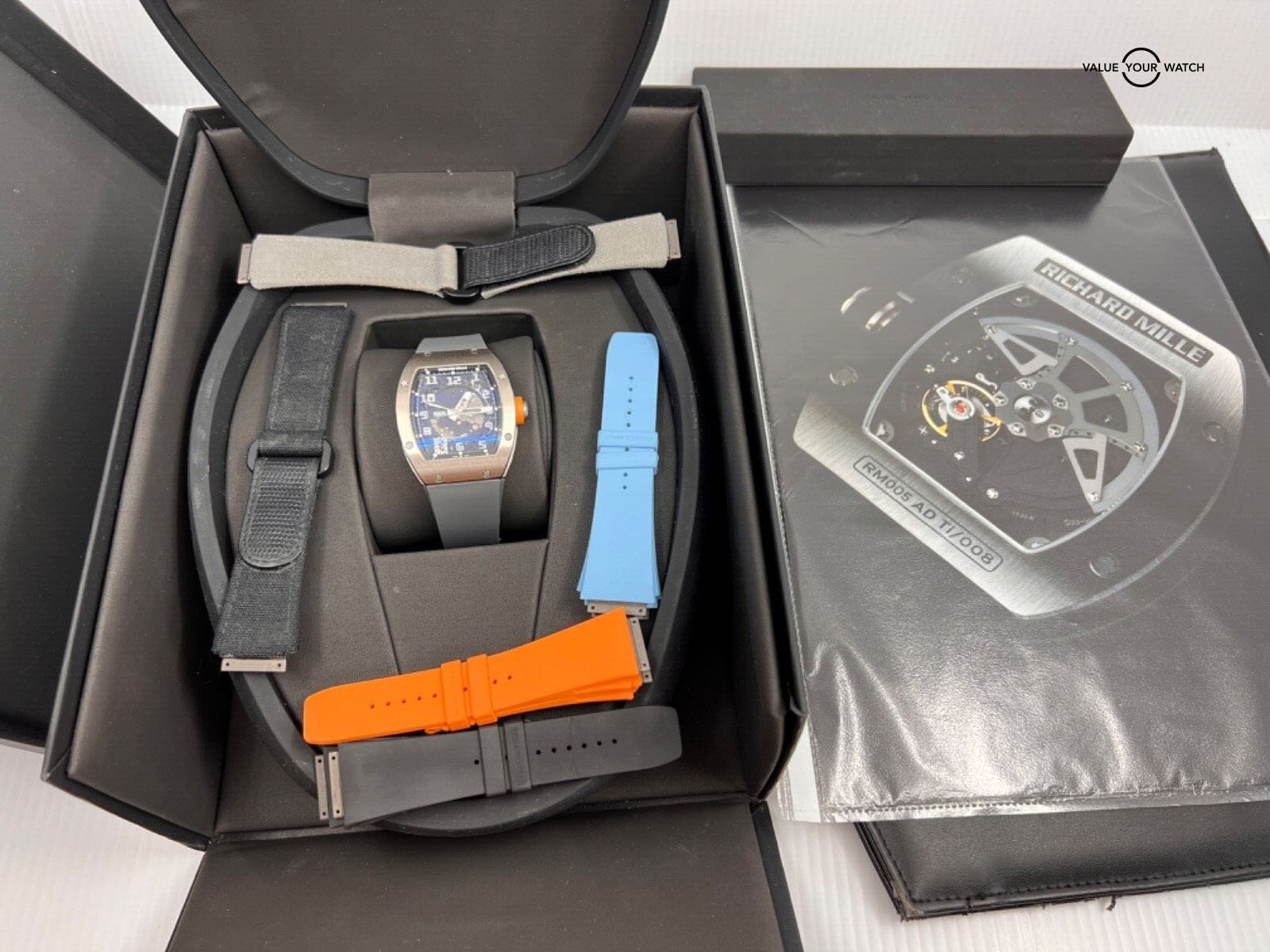 Richard Mille Box Papers 5 Straps RM 005 Automatic 18k White Gold ...