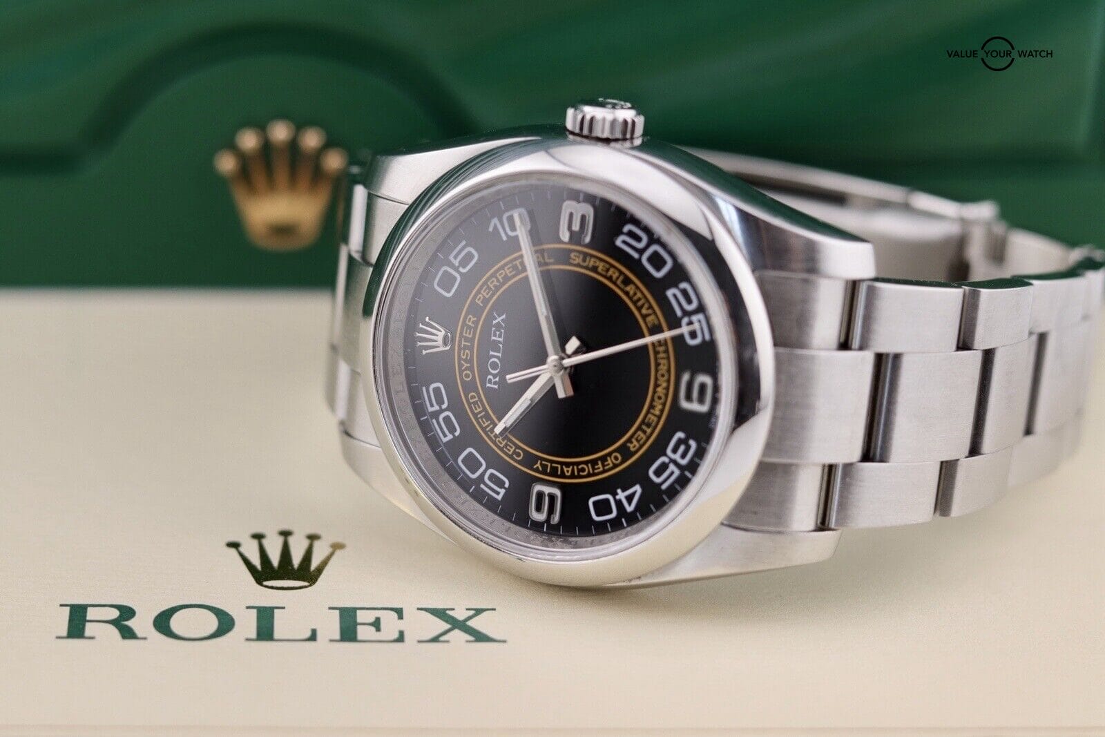 Rolex Oyster Perpetual OP36 Men's Black Watch Only 116000 Harley Dial ...