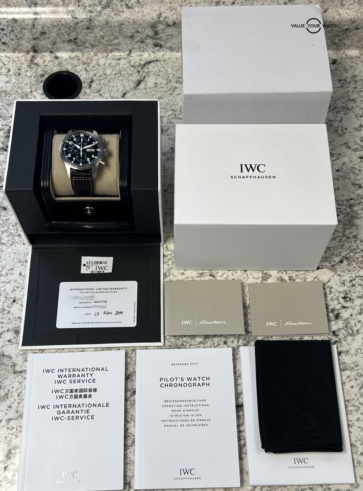 IWC Pilot’s Chronograph Racing Green Dial 43mm IW377726 BOXES/PAPERS ...