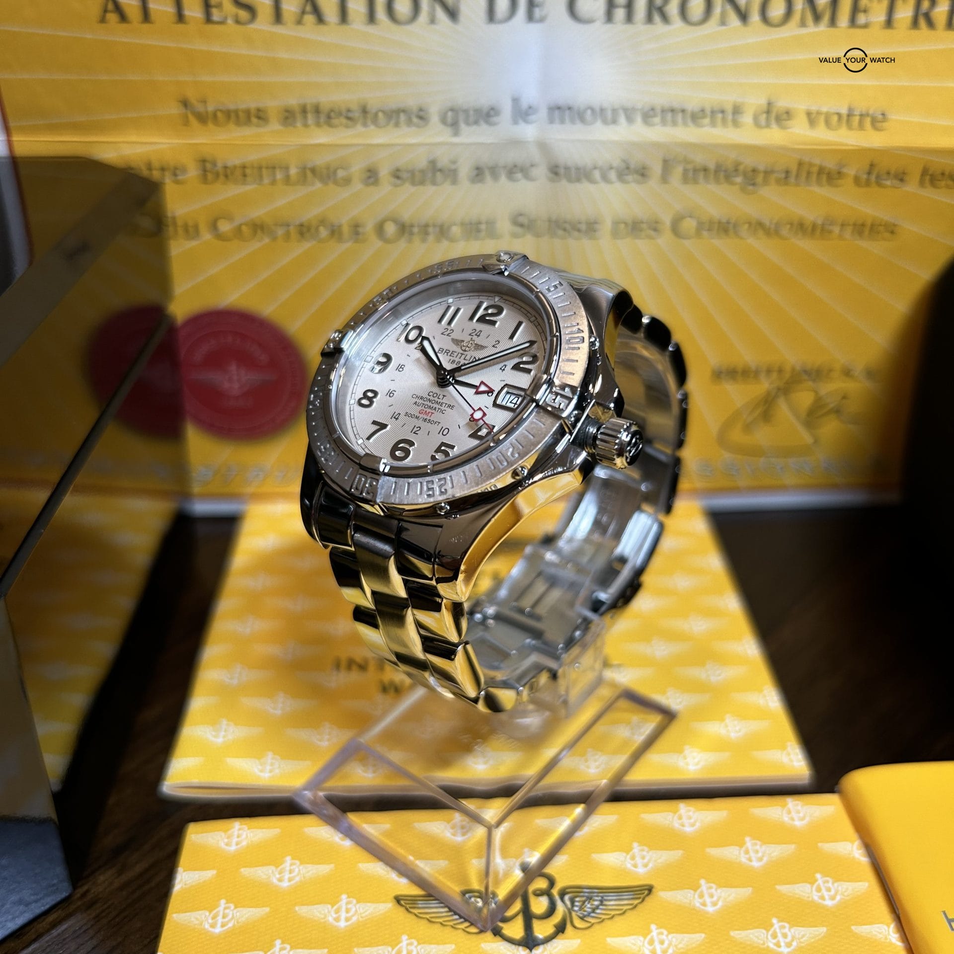 Breitling Colt GMT White Dial watch 41mm Complete Set Bracelet + Extra ...