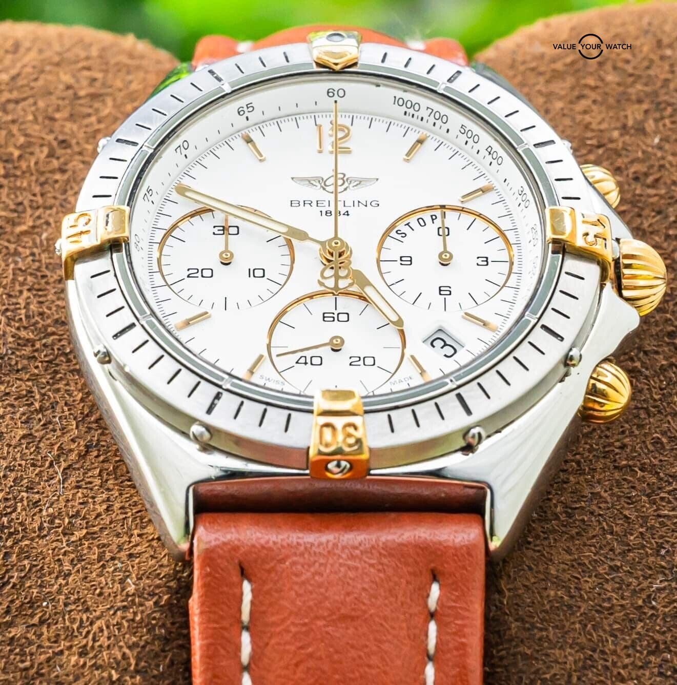 Breitling Chrono Sextant 36 mm White Dial Yellow Gold & Steel Cockpit ...