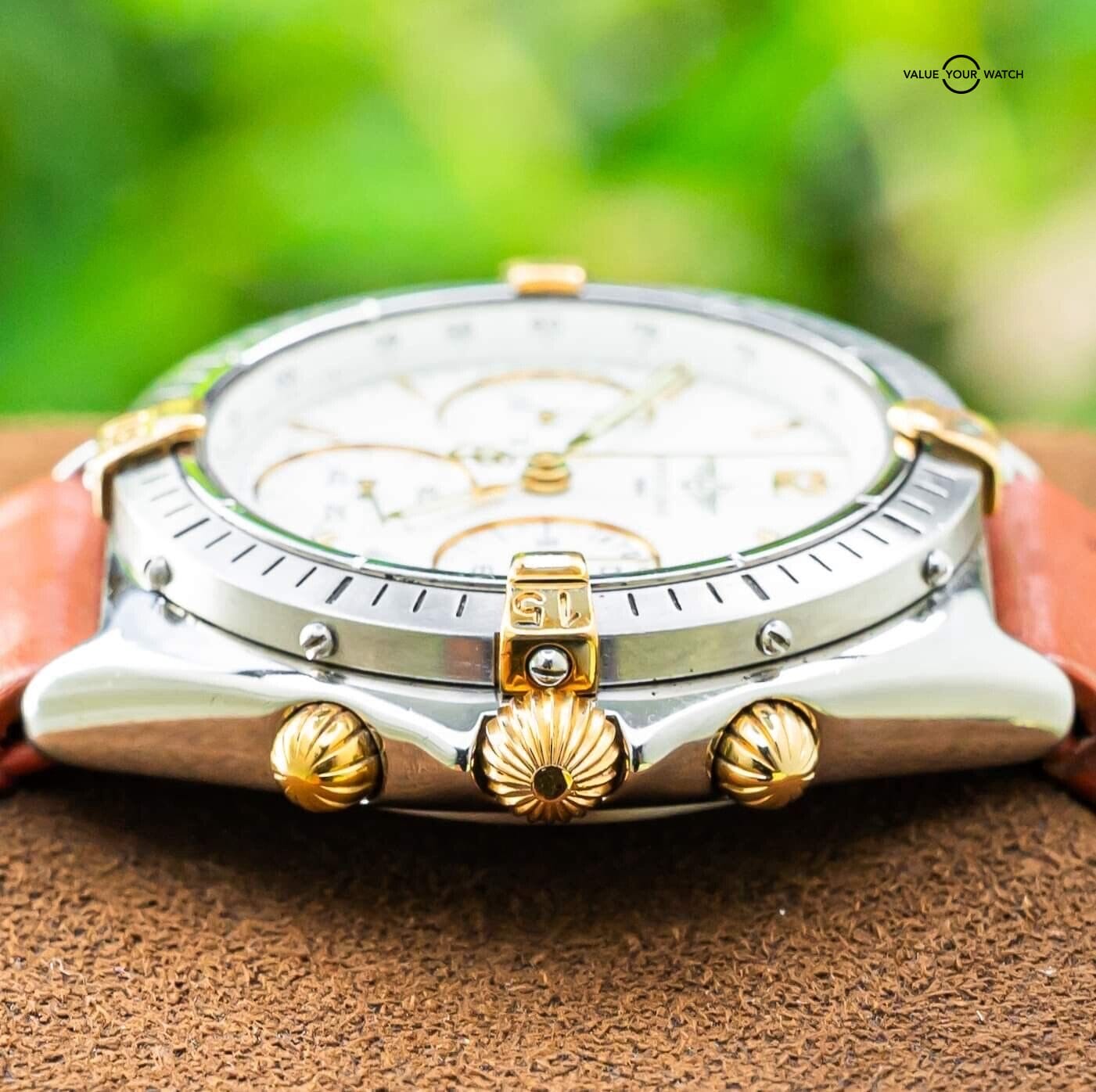 Breitling Chrono Sextant 36 mm White Dial Yellow Gold & Steel Cockpit ...