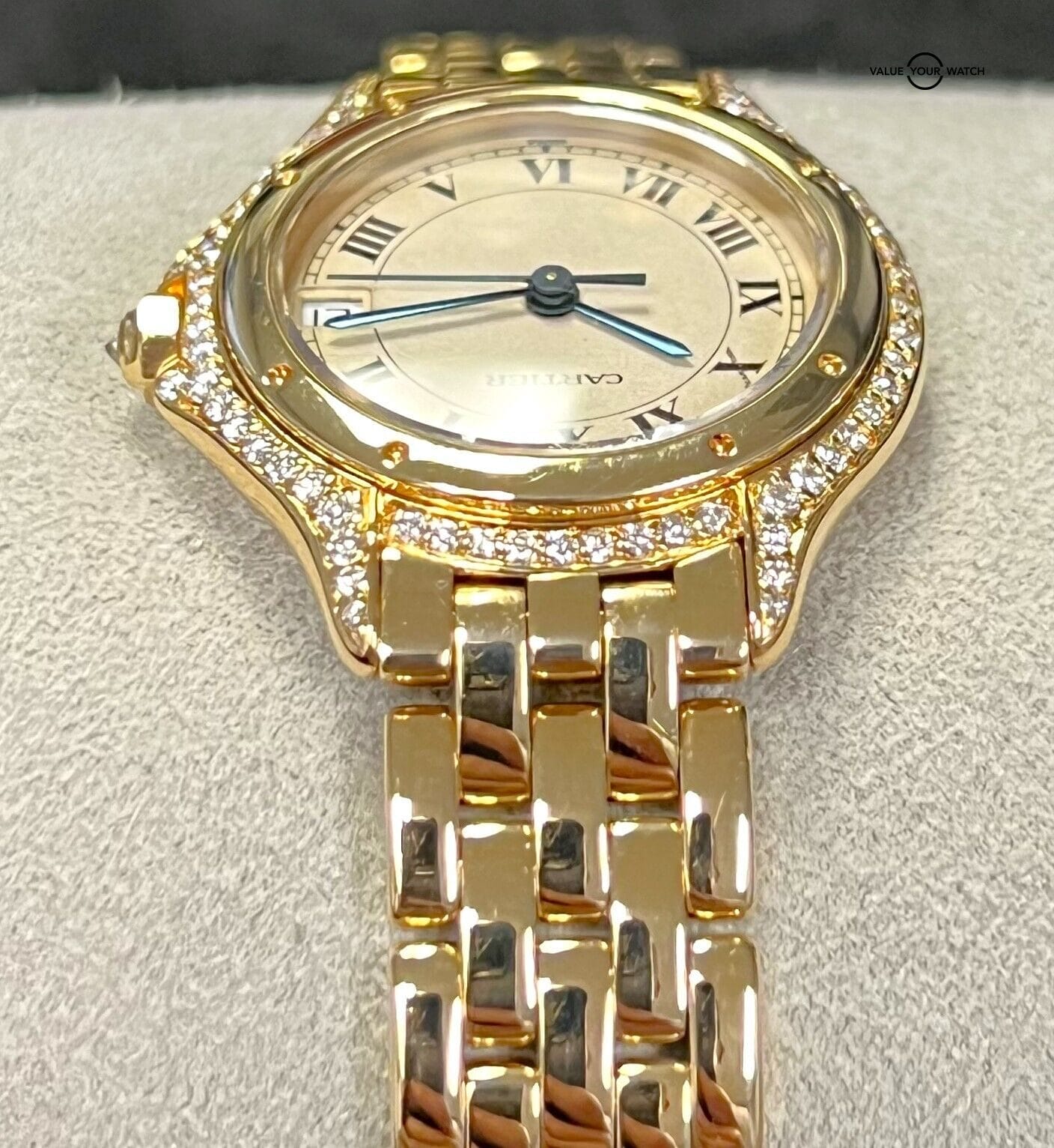 Cartier Cougar 18K Yellow Gold Factory Diamonds 26mm WF8002B9! | Value ...