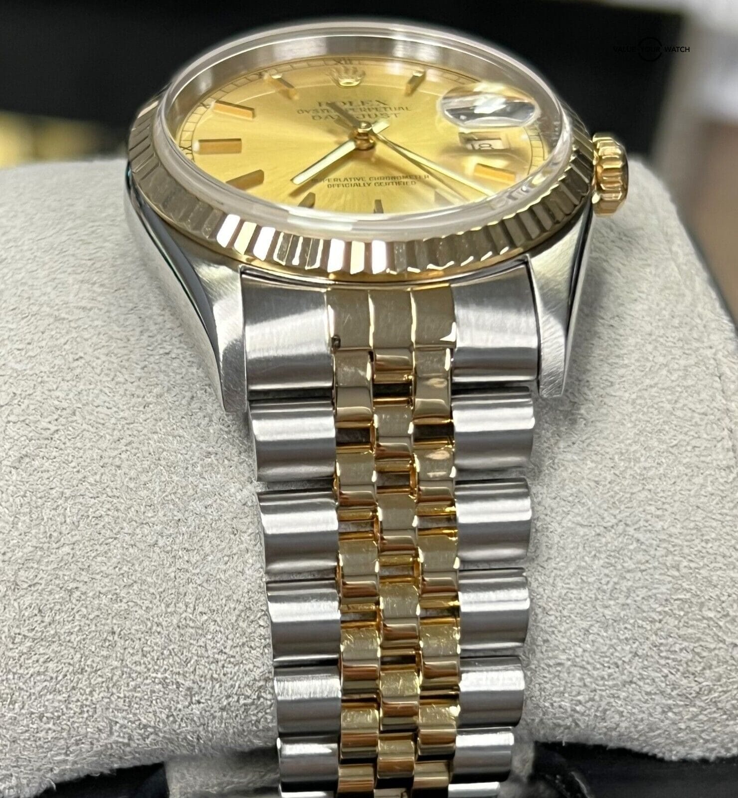 Rolex Datejust 16233 36mm No Holes 18K Yellow Gold & Stainless-Steel! | Value Your Watch