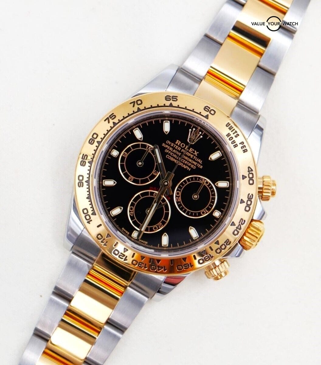 Rolex Daytona Cosmograph 116503 Black Dial Two Tone 18K Yellow Gold ...
