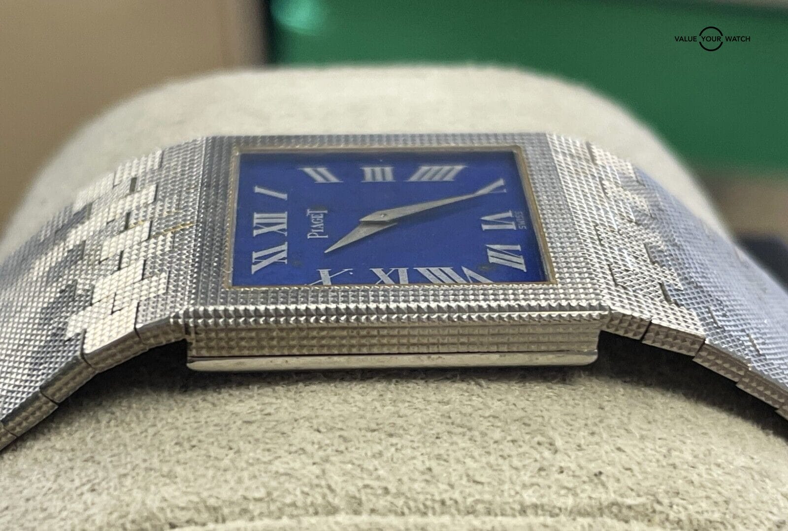 Vintage Piaget 9131 18K White Gold Manual Wind Blue Lapis Dial 27mm ...