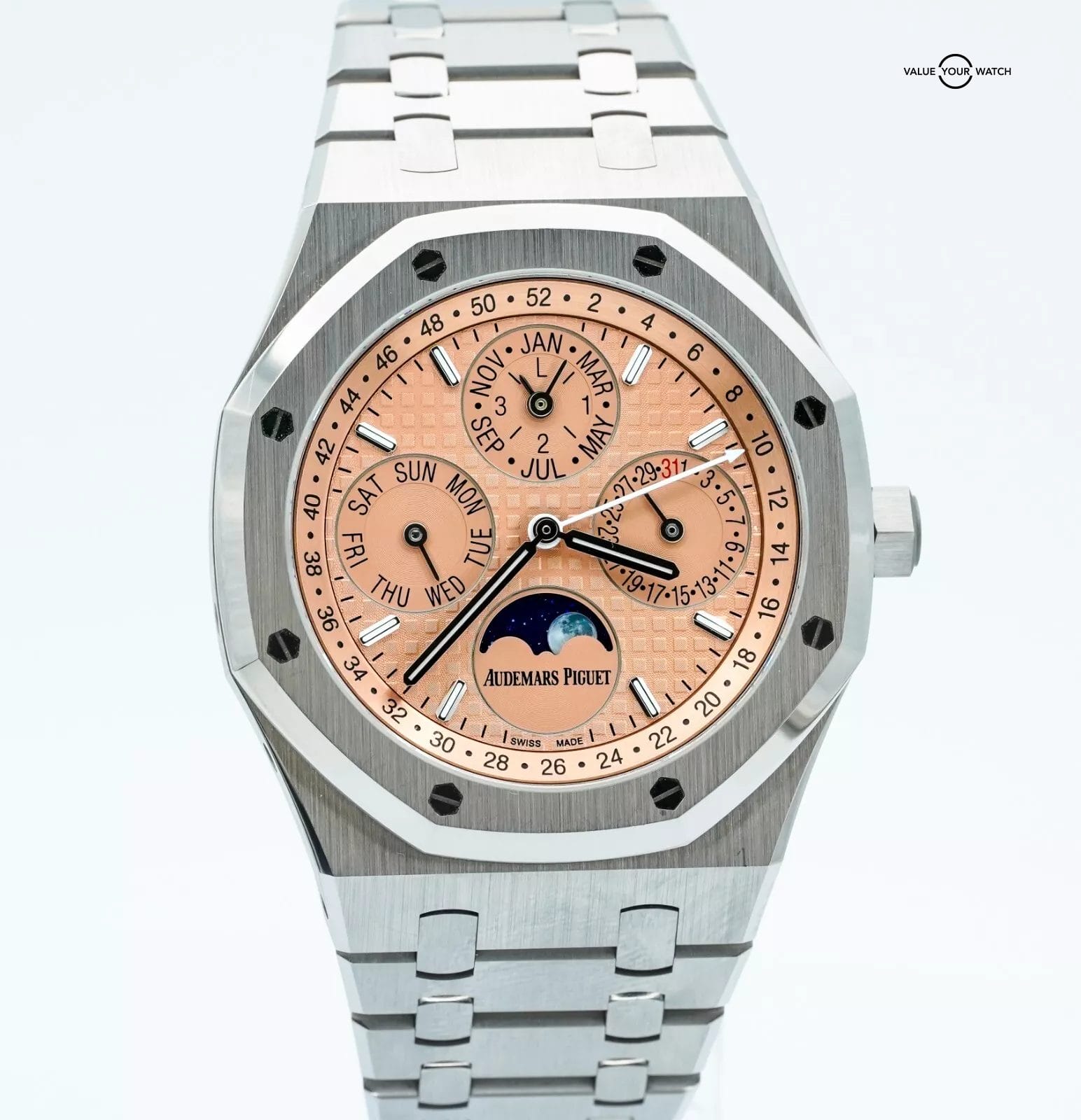 Audemars Piguet Royal Oak Perpetual Salmon Dial 26615TI.OO.1220TI.01 ...