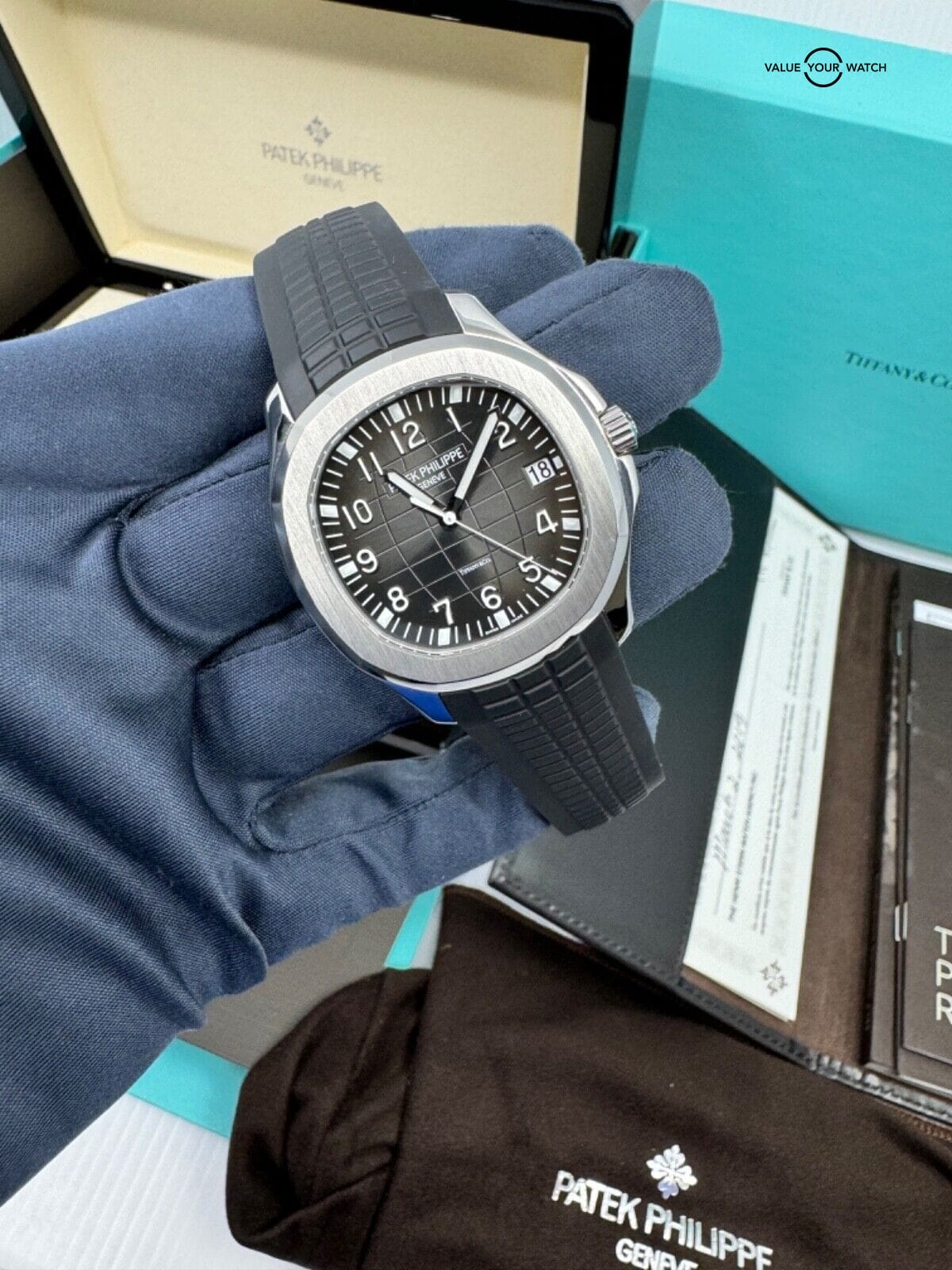 2019 Tiffany & Co. Stamped Patek Philippe Aquanaut in Steel Box and ...