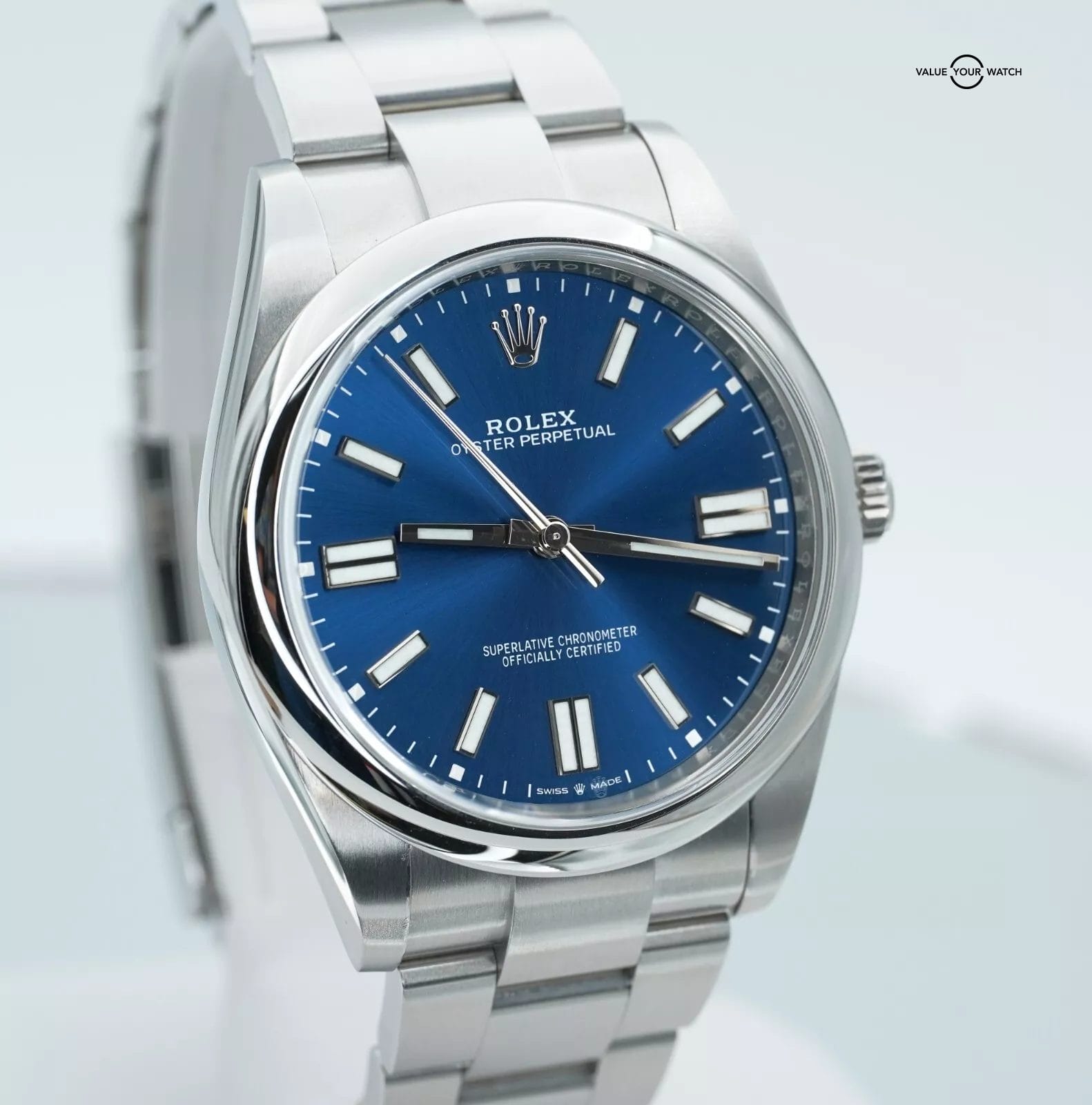 Rolex Oyster Perpetual 41 124300 Blue Dial Stainless Steel! | Value ...