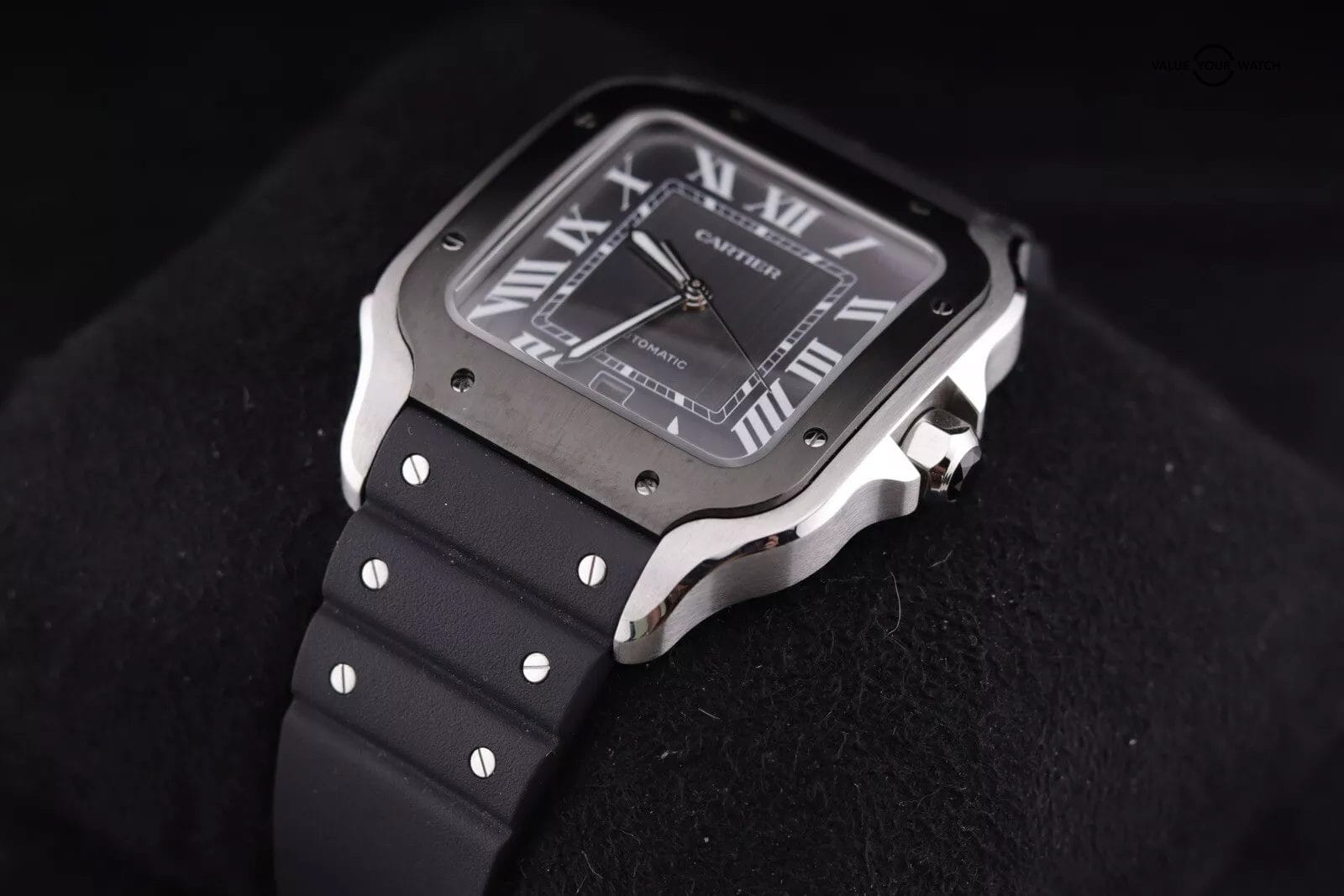 Cartier Santos de Cartier ADLC Men's Black Watch - WSSA0037 | Value ...