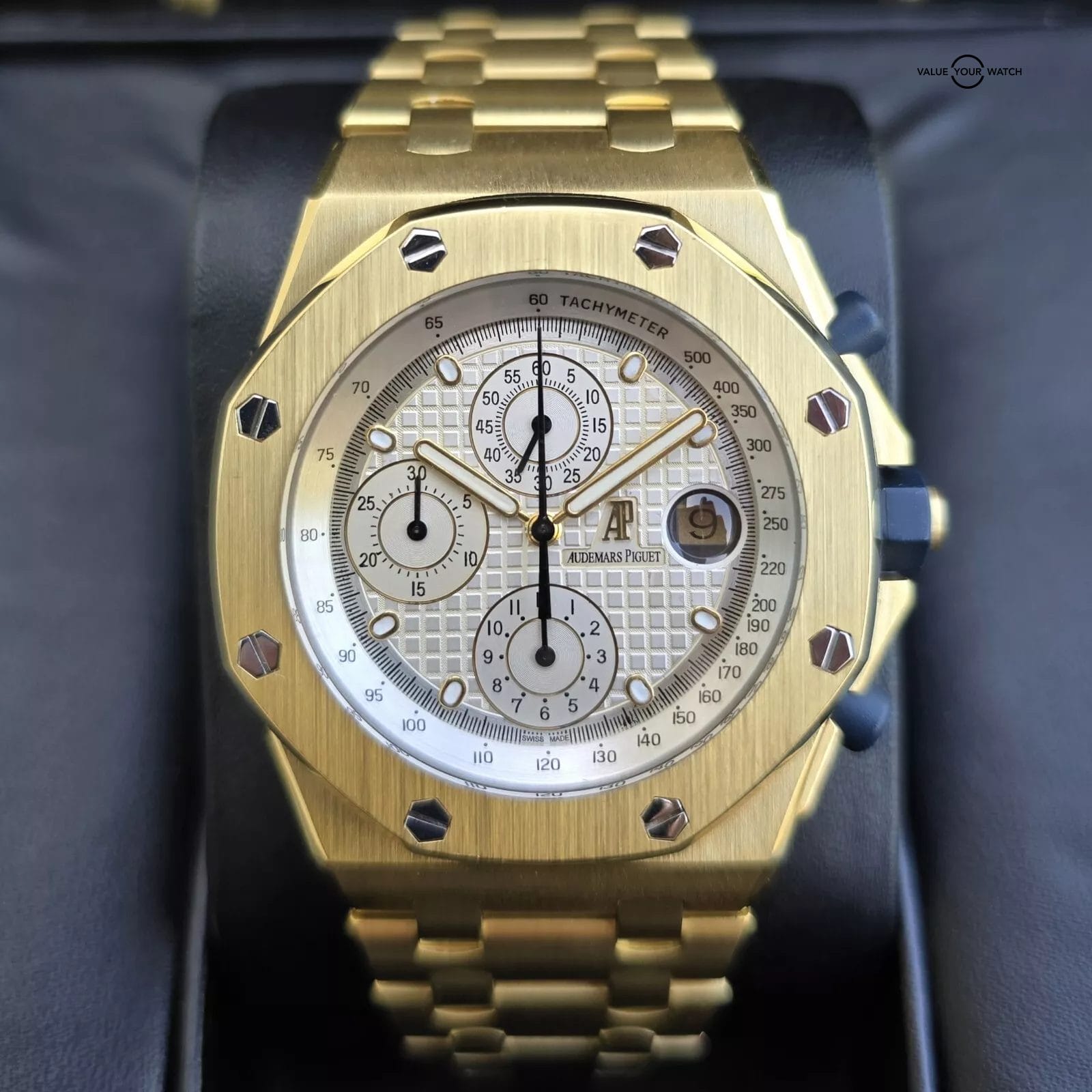 Audemars Piguet Royal Oak Offshore Yellow Gold AP Brick, White Silver ...