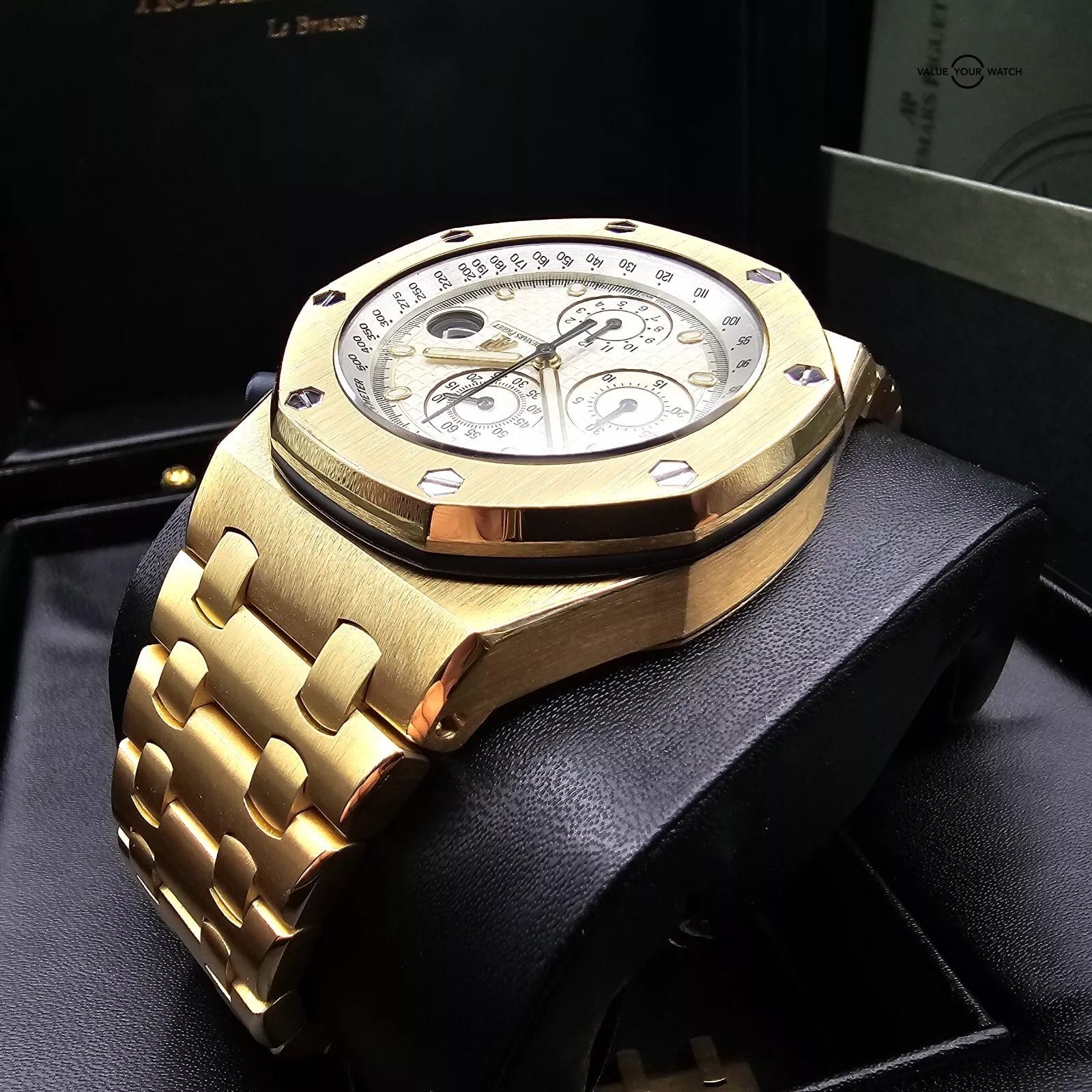 Audemars Piguet Royal Oak Offshore Yellow Gold AP Brick, White Silver ...