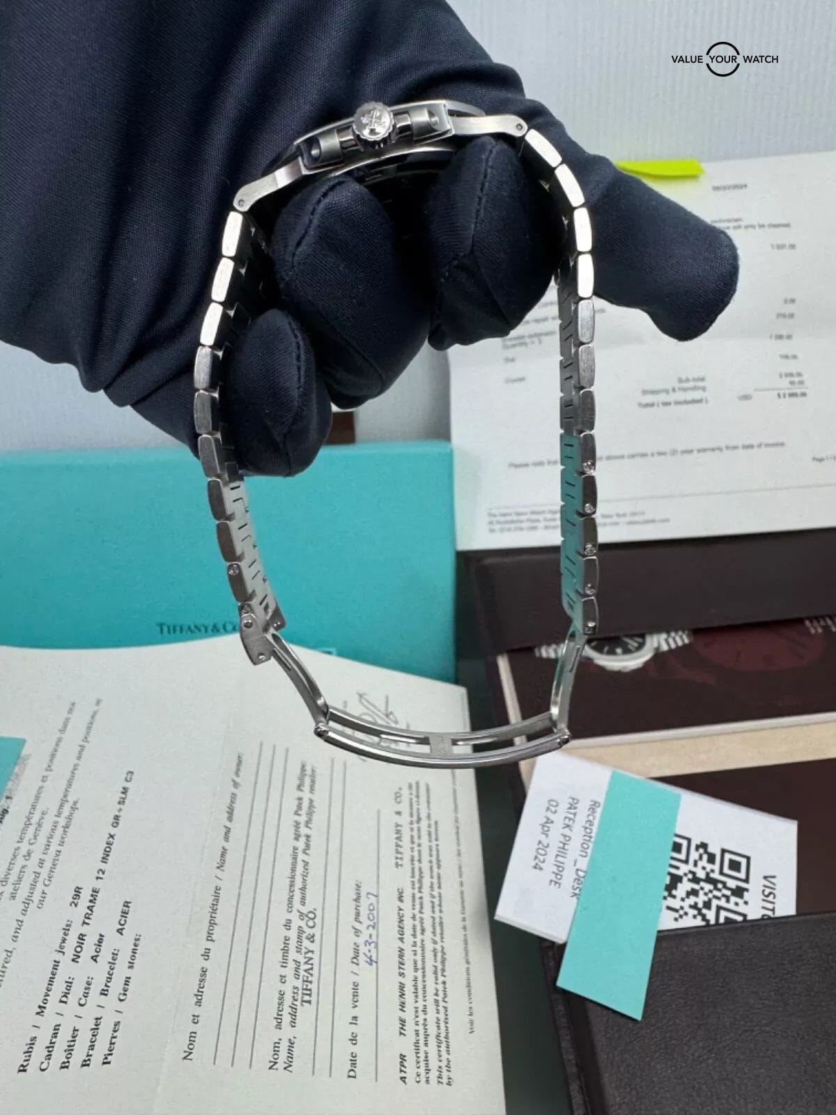 2024 PP Serviced “LED” Dial Tiffany&Co Stamp Blue Dial Nautilus Geneva ...