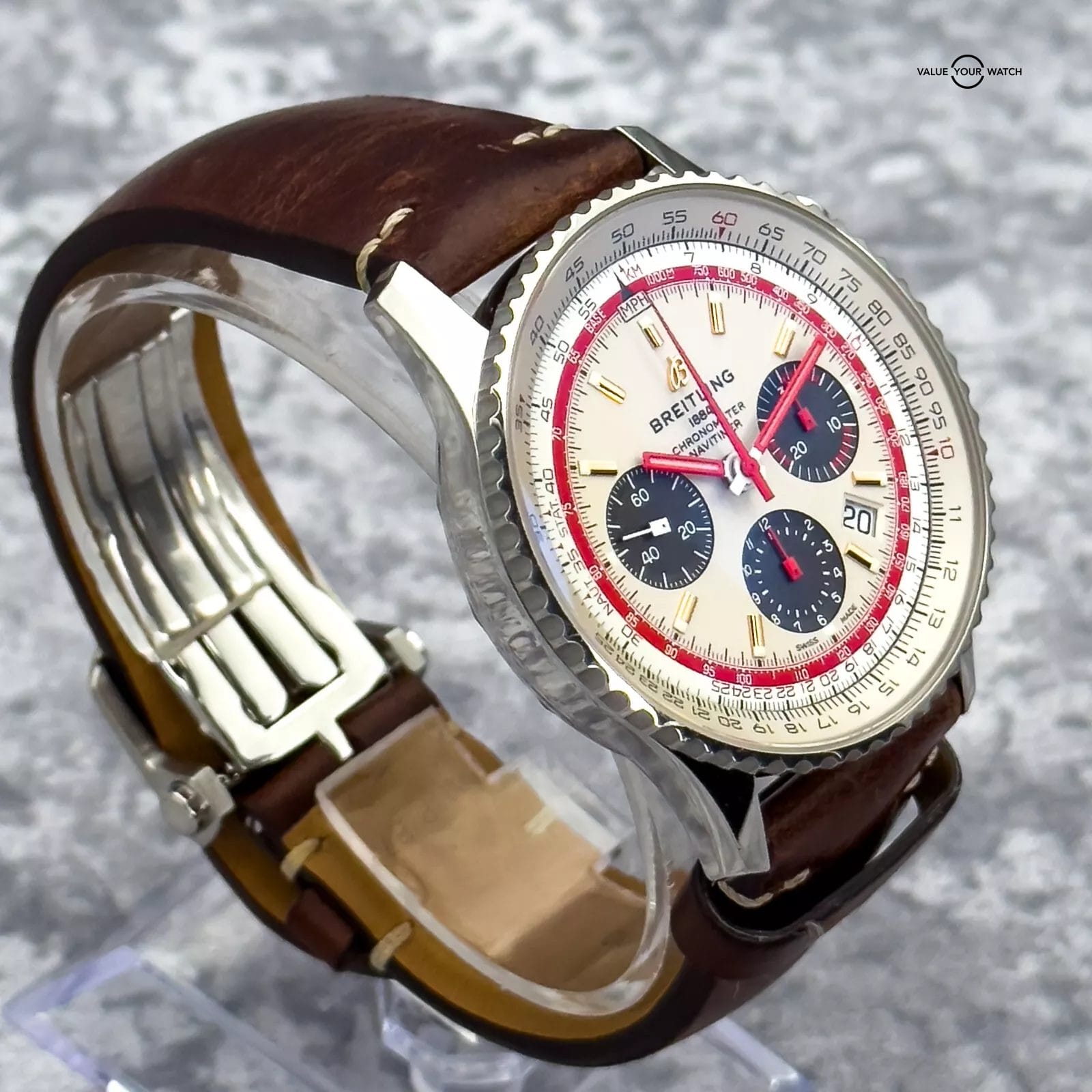 Breitling Navitimer B01 Chrono 43MM TWA Edition White Dial Leather ...