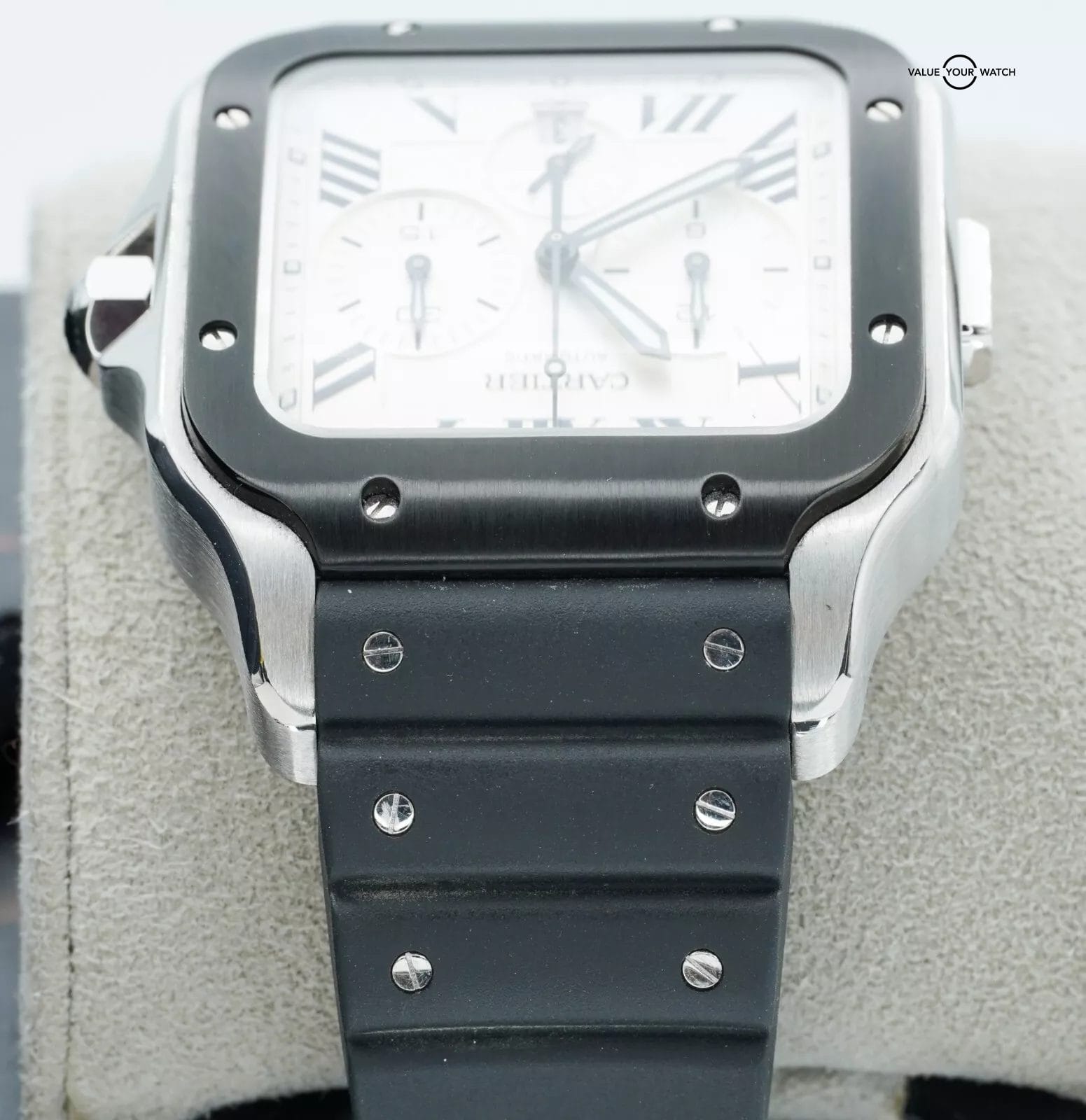 Cartier Santos de Cartier Chronograph XL WSSA0017 Silver Dial BOXES ...
