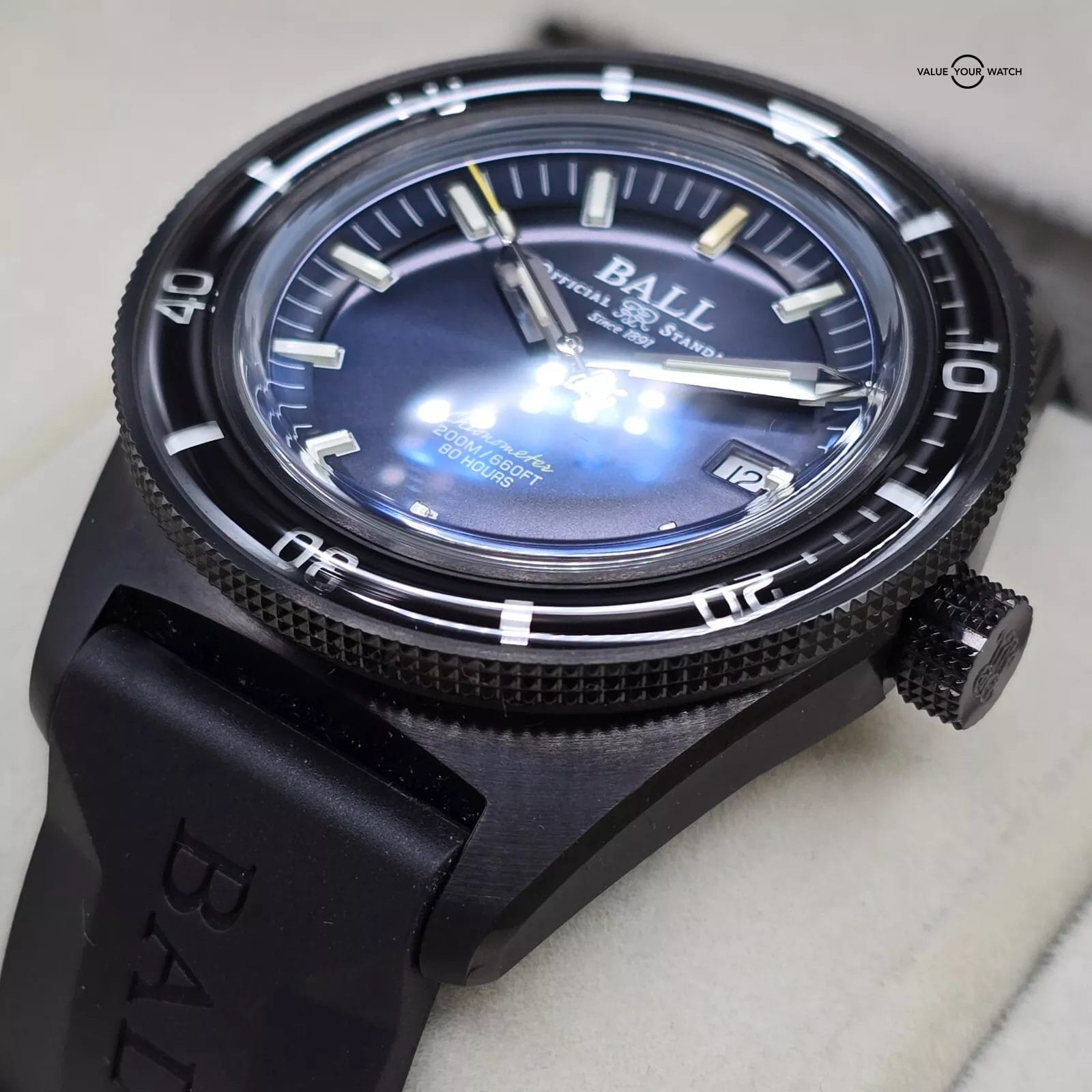 Ball Engineer II SkinDiver black TiC Steel, blue dial/black bezel Full ...