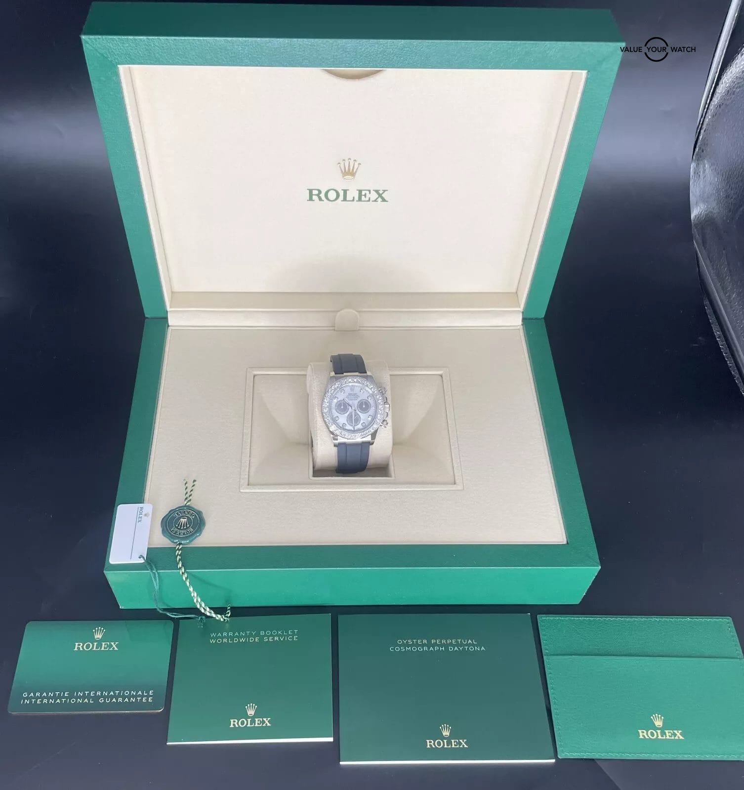 Rolex Daytona 126589RBR 18K White Gold Mother of Pearl Dial Diamond ...