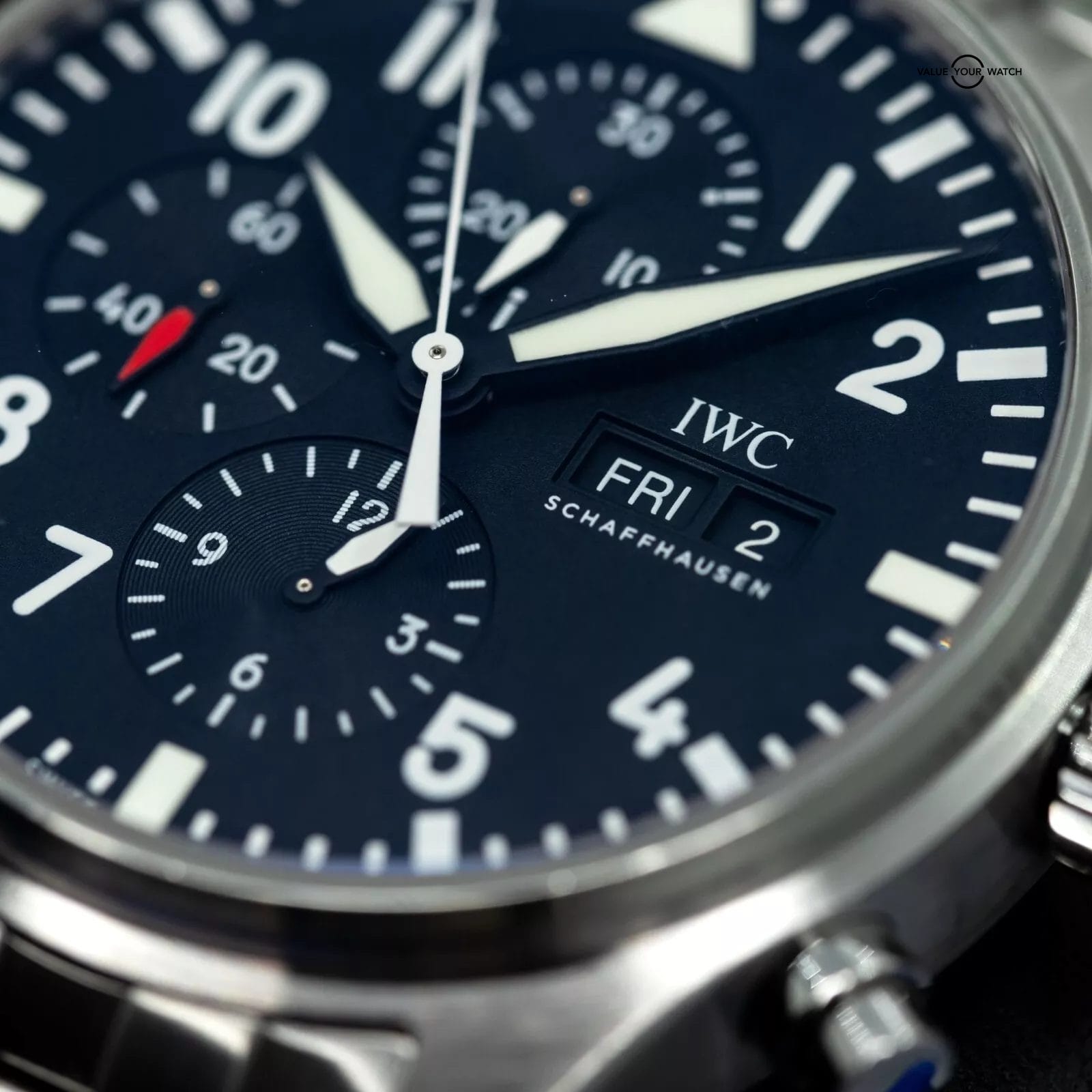 IWC Pilot's Chronograph Black Dial Men's Black Watch - IW377710 Box ...