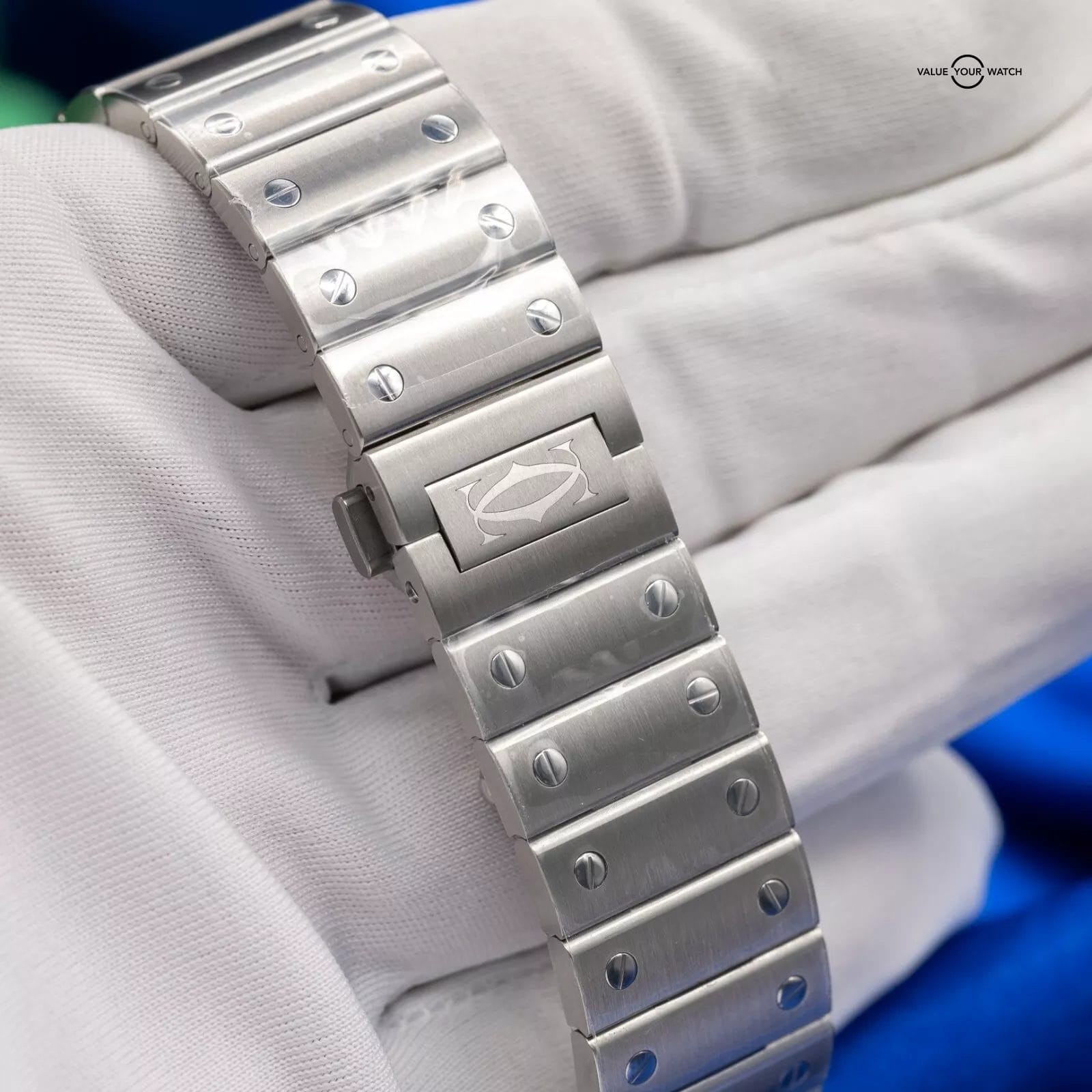 2025 Cartier Santos de Cartier Large Blue Dial WSSA0071 Full Set ...