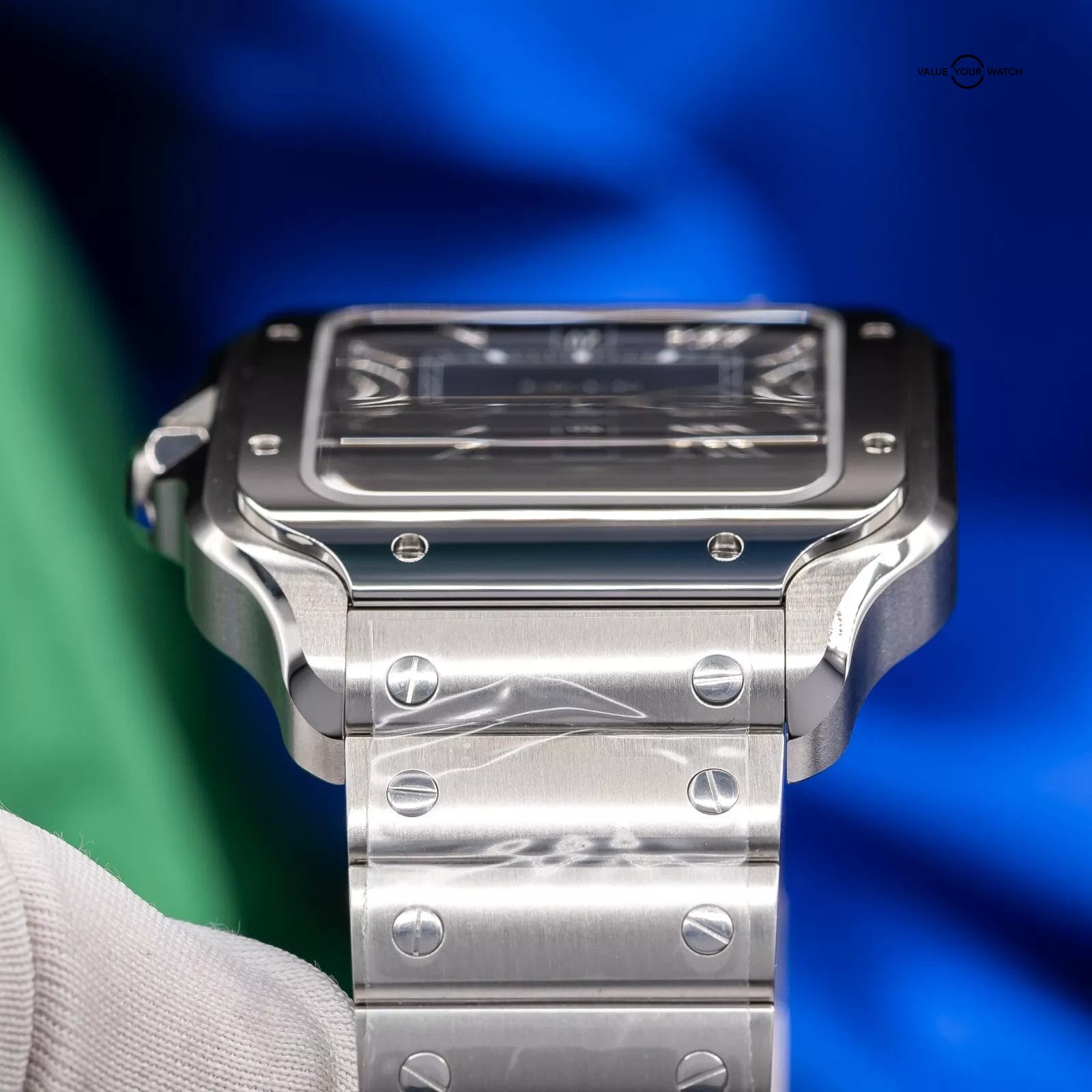 2025 Cartier Santos de Cartier Large Blue Dial WSSA0071 Full Set ...