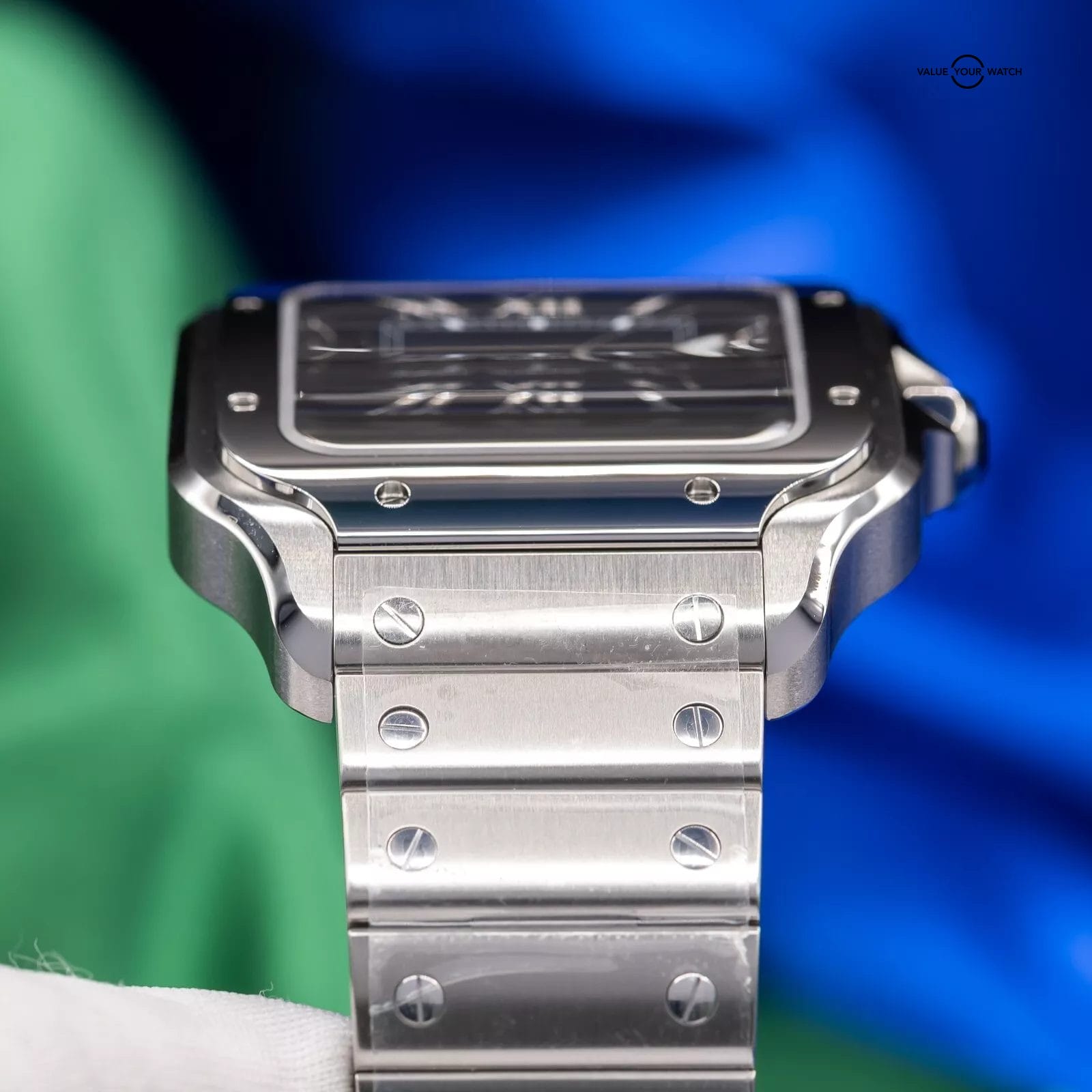 2025 Cartier Santos de Cartier Large Blue Dial WSSA0071 Full Set ...