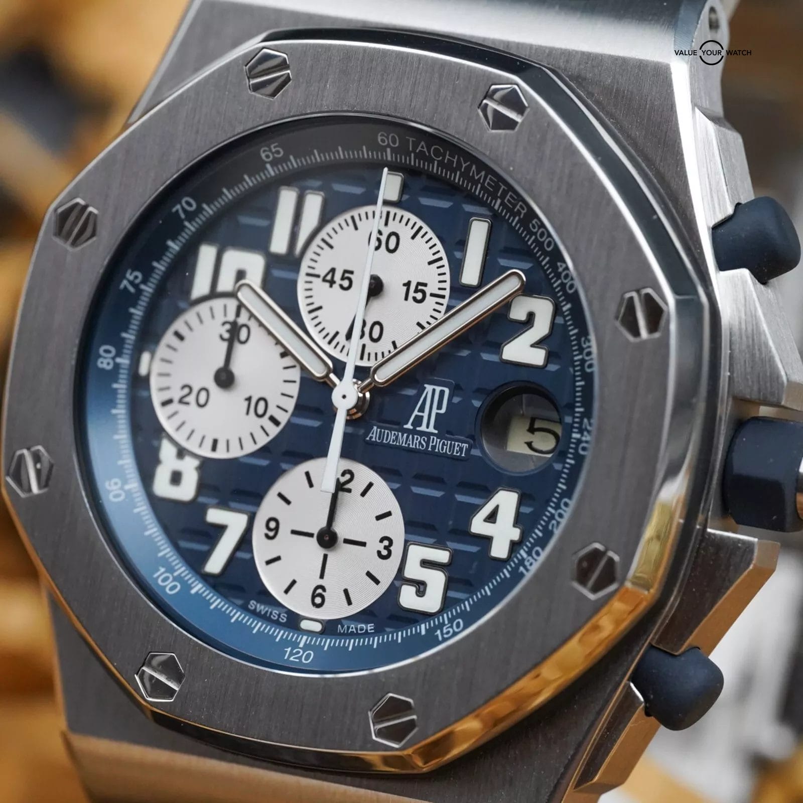 Audemars Piguet Royal Oak Offshore Blue Dial Beast on Bracelet ...