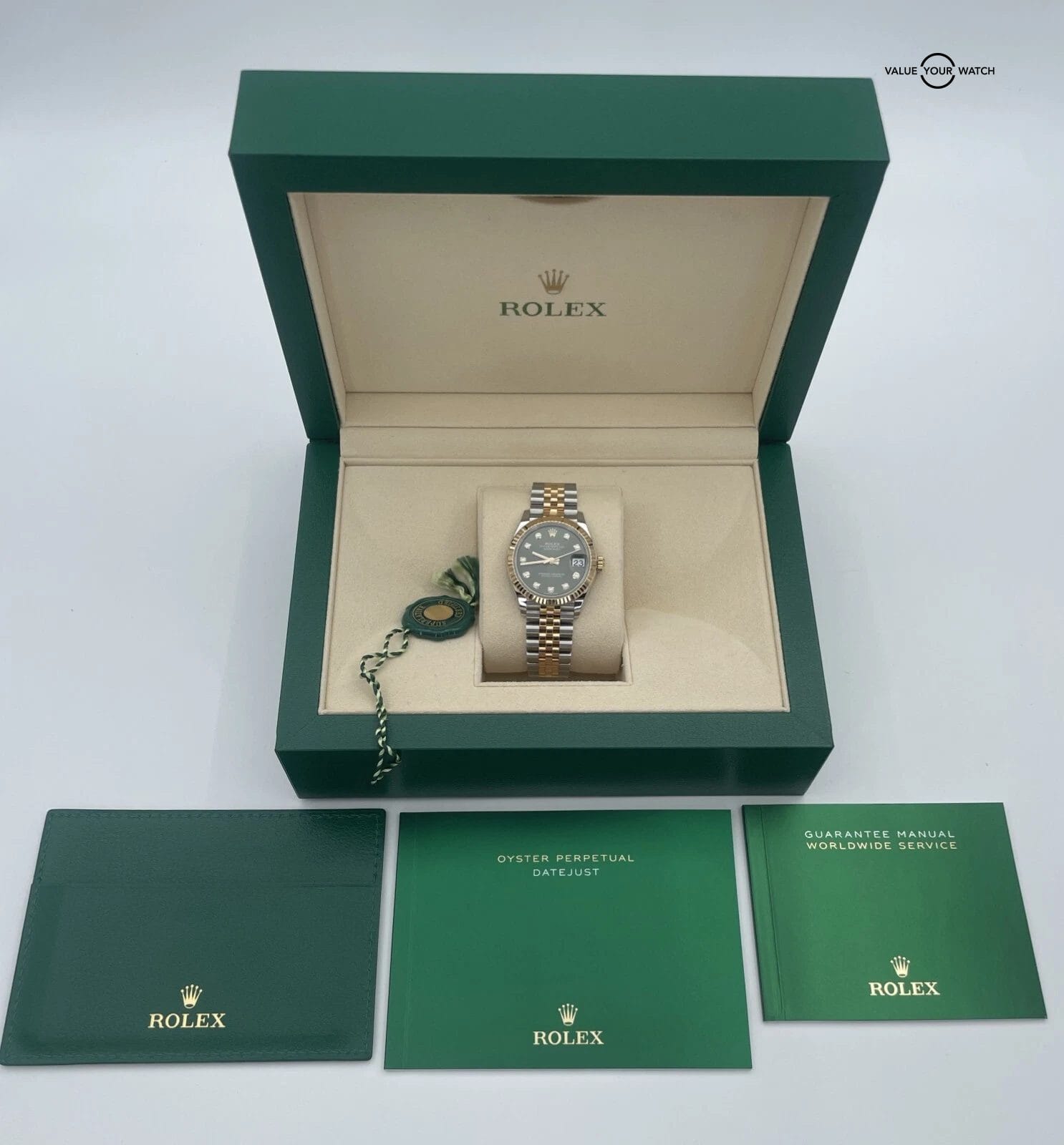 Rolex Datejust 31 278273 Olive Green Diamond Dial BOXES! | Value Your Watch