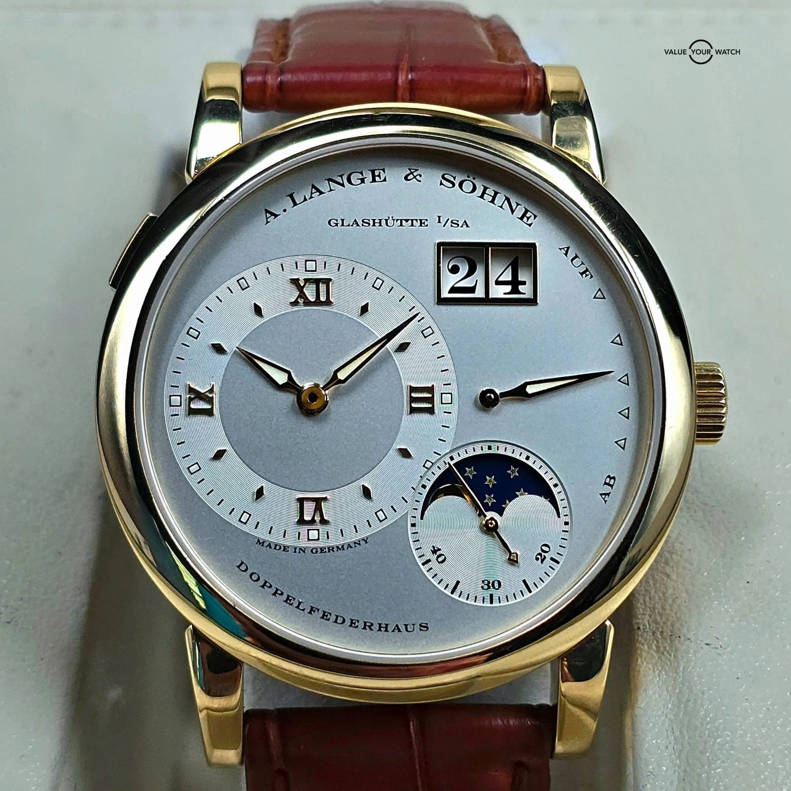 A. Lange & Sohne Lange 1 Moon Phase in 18k yellow gold, full set! Ref. 109.021 | Value Your Watch